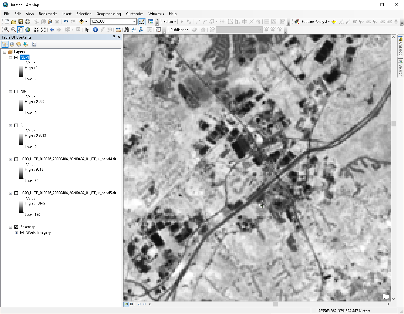 How to calculate the normalized difference vegetation index in ArcMap