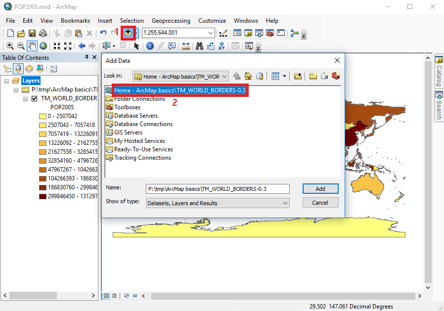 How to create population maps in ArcMap